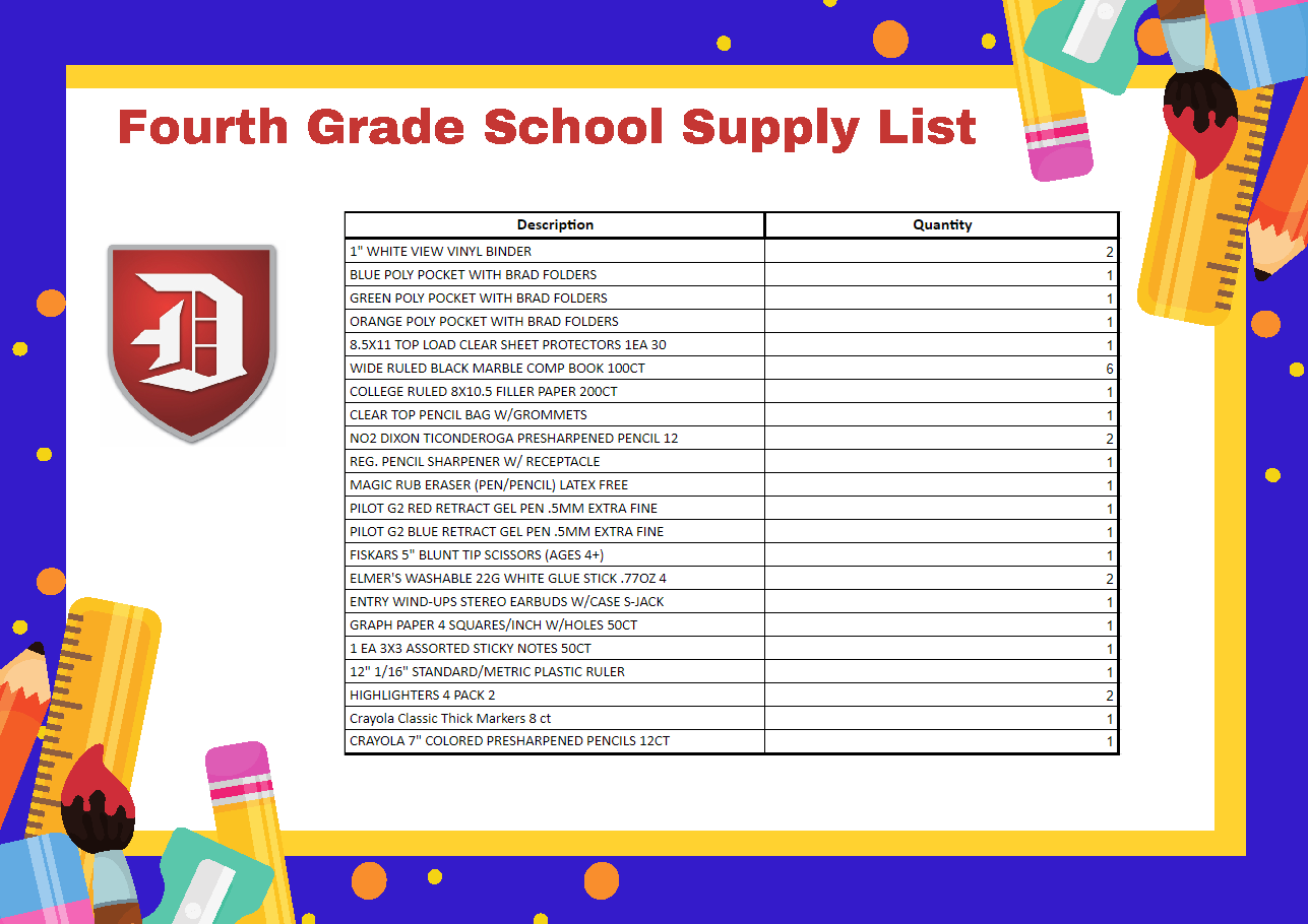 School Supplies at Doral Academy of Texas